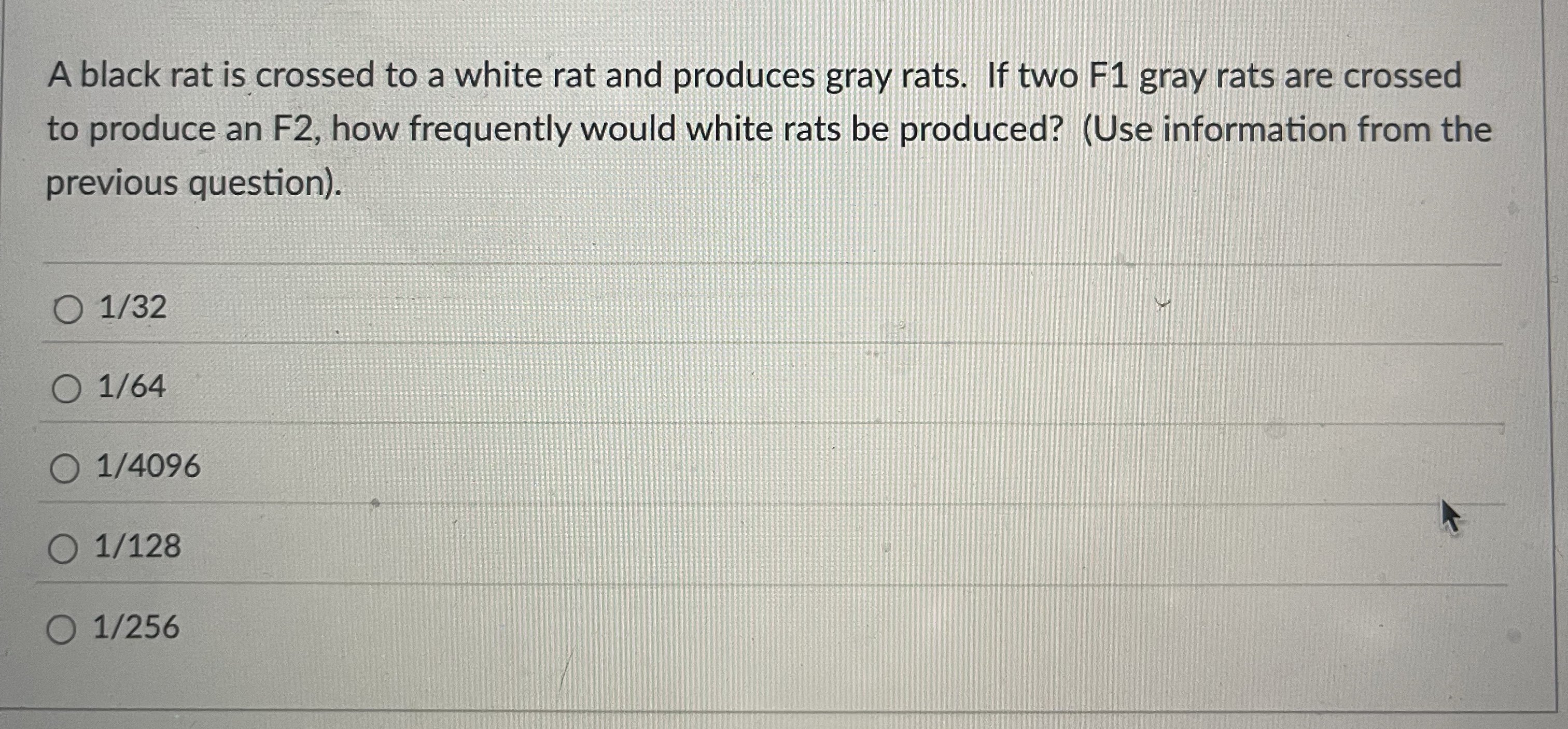 A black rat is crossed to a white rat and produces | Chegg.com