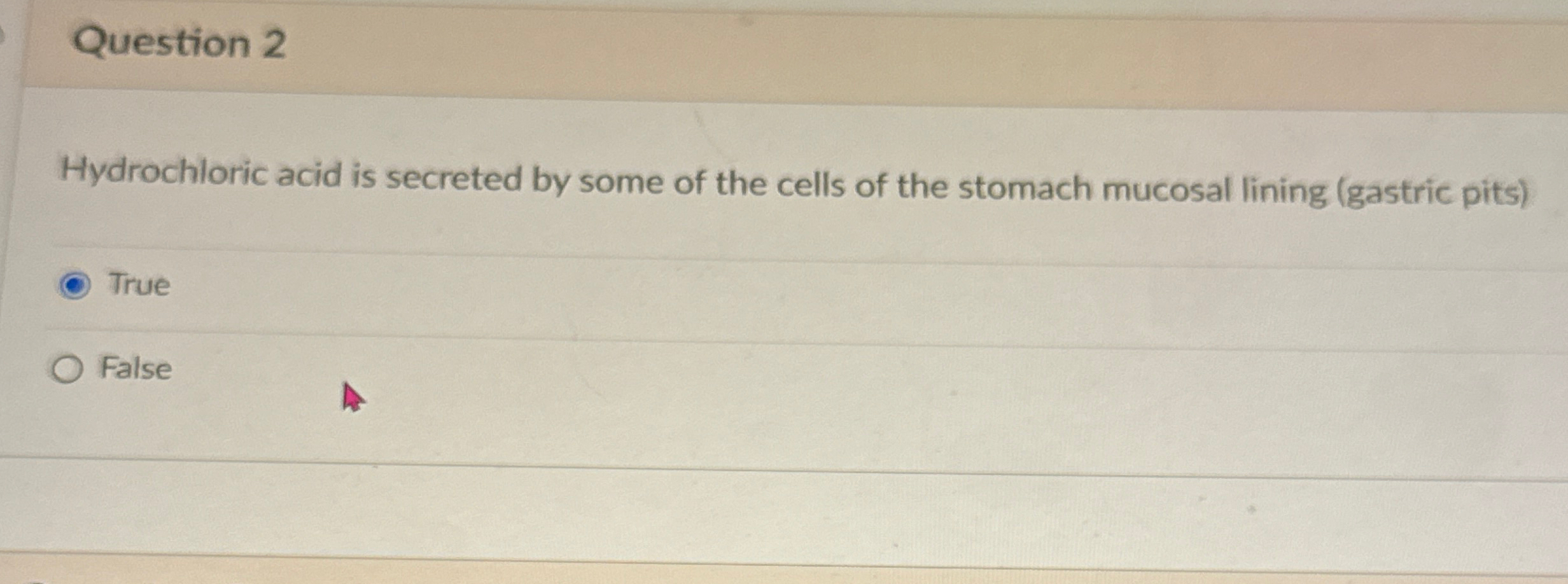 Solved Question 2Hydrochloric acid is secreted by some of | Chegg.com