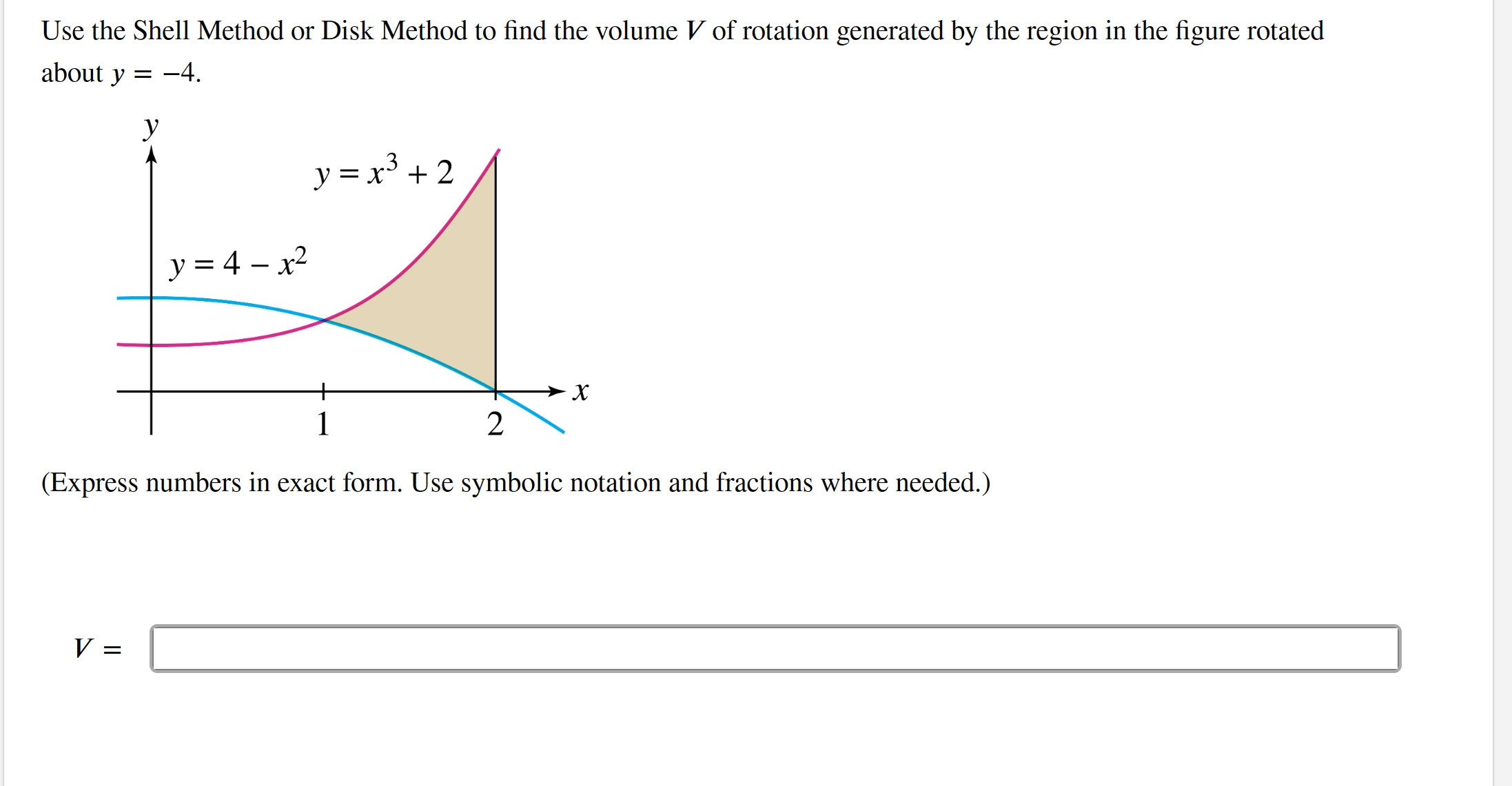 Solved Use The Shell Method Or Disk Method To Find The
