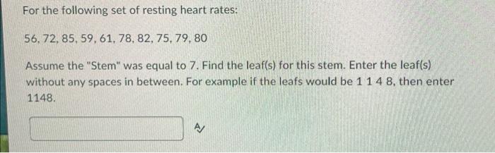 Solved For the following set of resting heart | Chegg.com