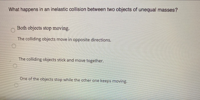 Solved What happens in an inelastic collision between two | Chegg.com