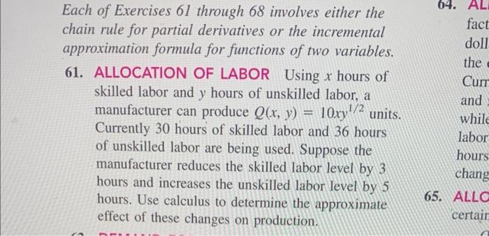 Solved Each of Exercises 61 through 68 involves either the | Chegg.com