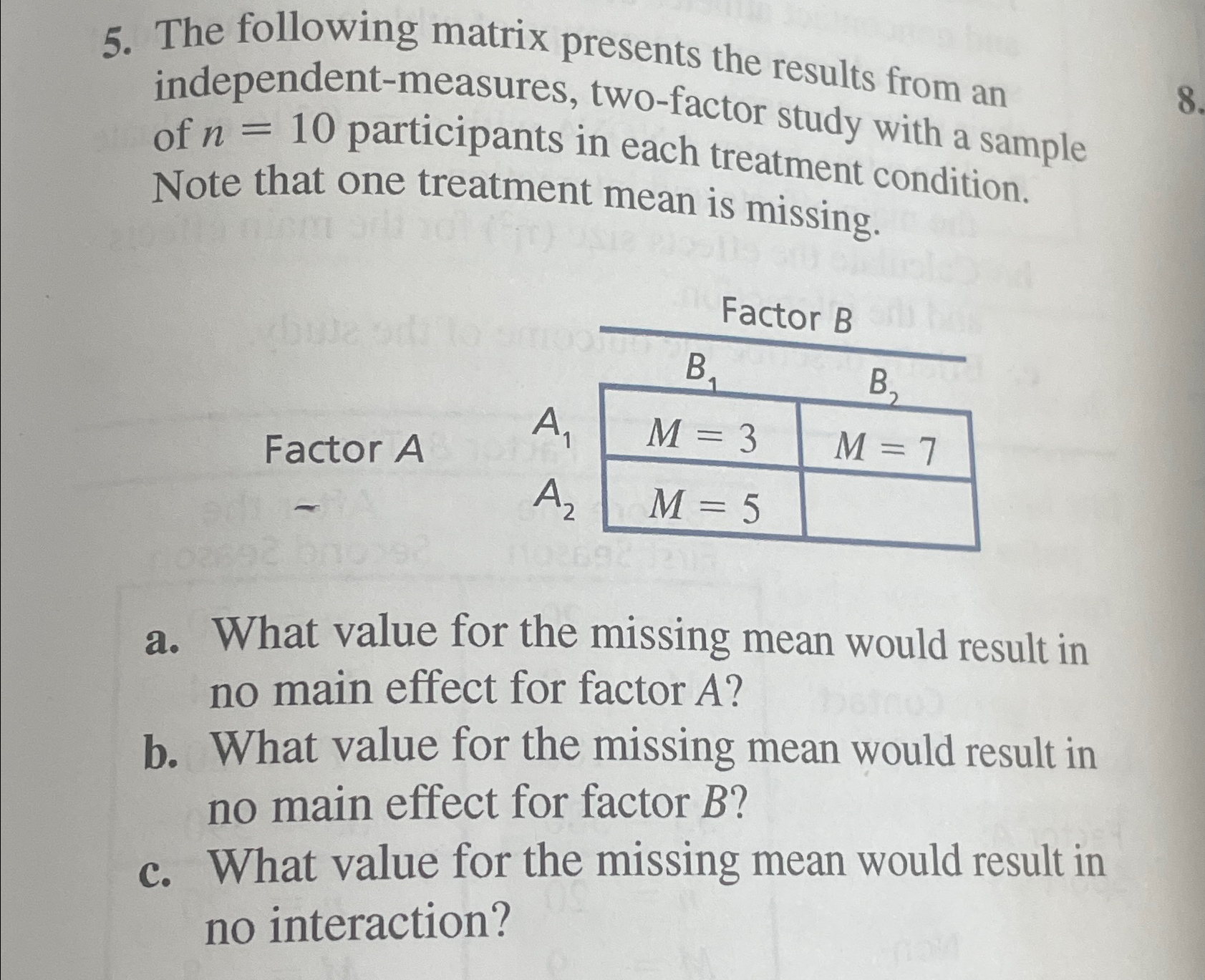 The following matrix presents the results from an | Chegg.com