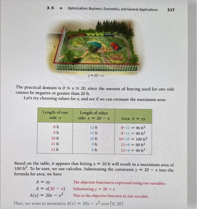 Solved Maximizing Area. The Hobby Farm has 20ft of fencing | Chegg.com