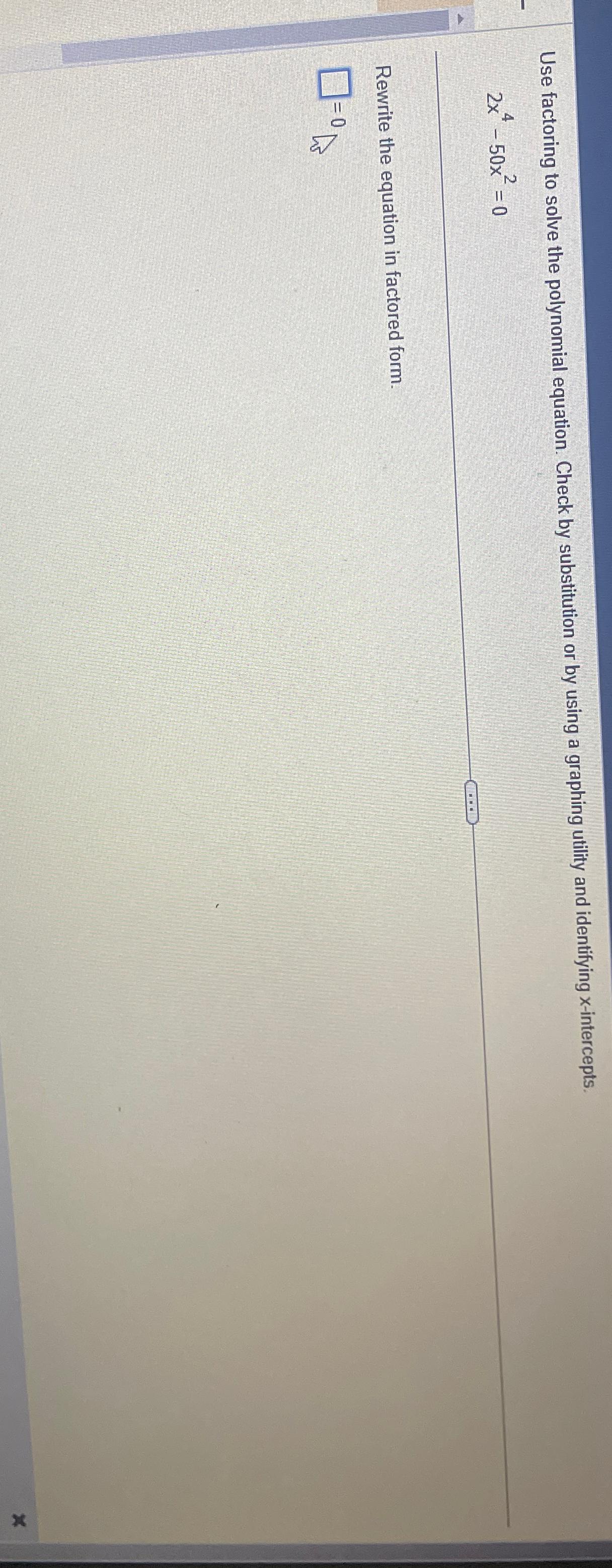 Solved Use factoring to solve the polynomial equation. Check | Chegg.com