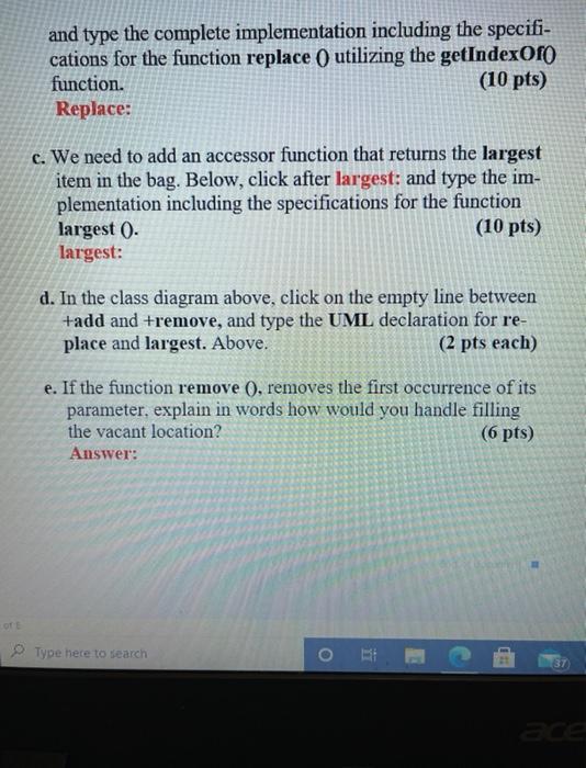 Solved I 5. The following class diagram, shows the | Chegg.com