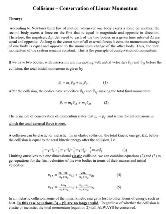 Solved Part B. INELASTIC COLLISIONS Now let us check what | Chegg.com