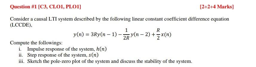 Solved Question #1 [C3, CLO1, PLO1] [2+2+4 Marks] Consider a | Chegg.com