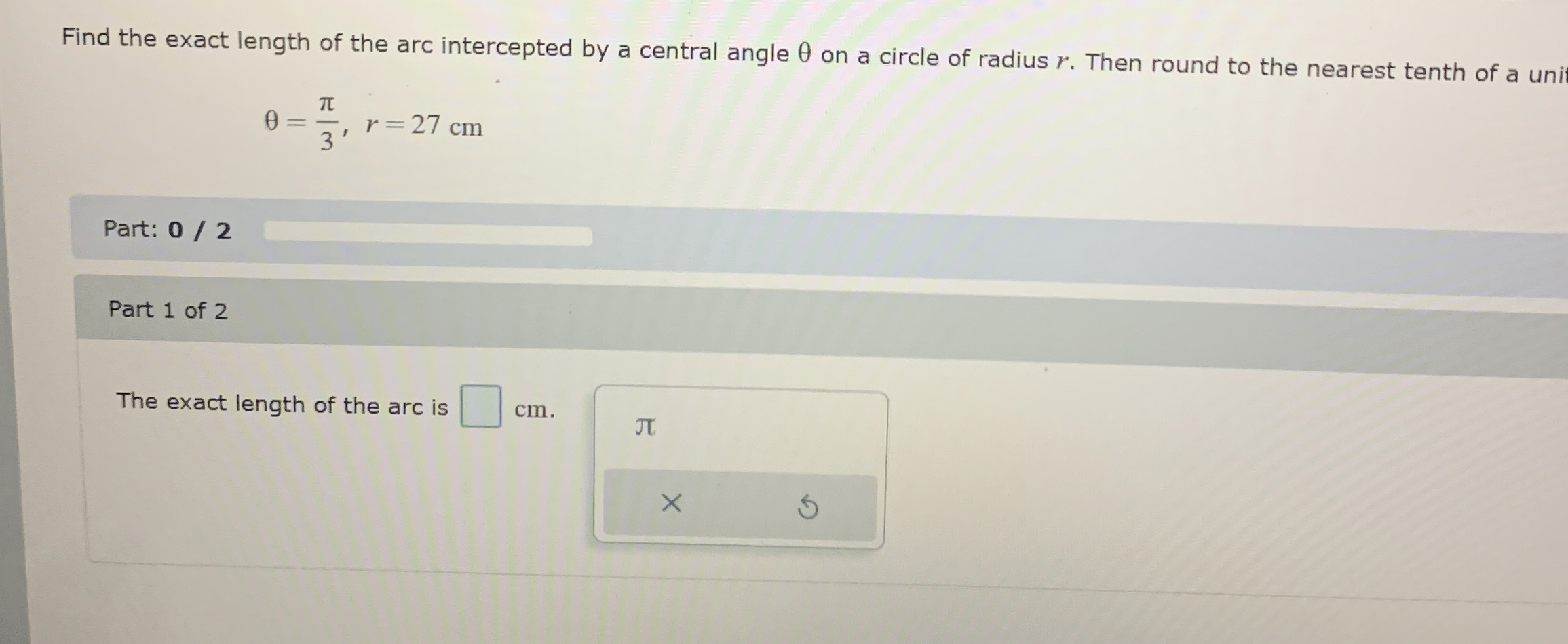 Solved Find the exact length of the arc intercepted by a | Chegg.com
