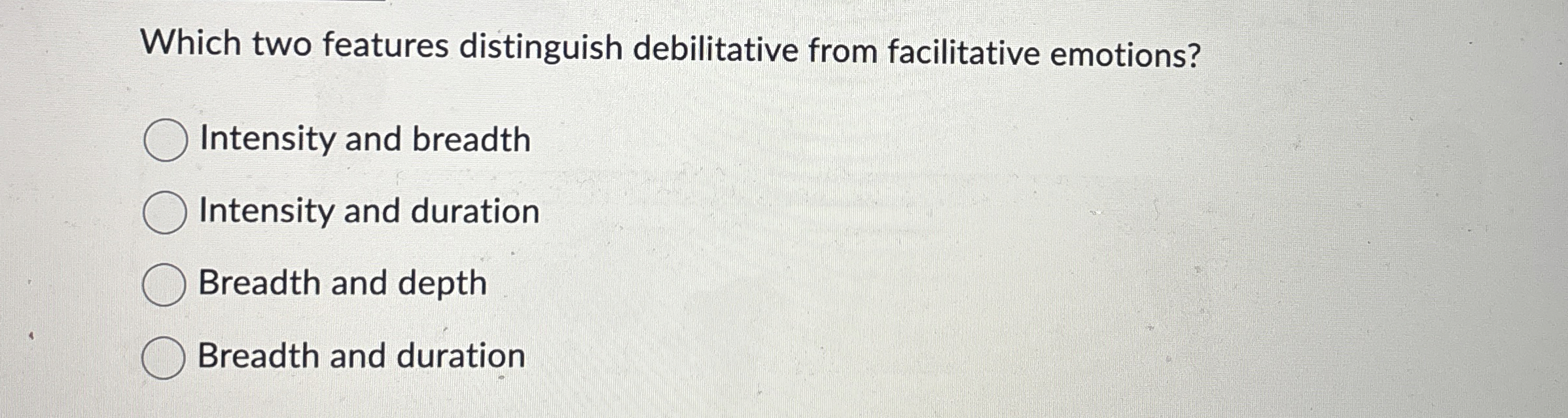 Solved Which two features distinguish debilitative from | Chegg.com