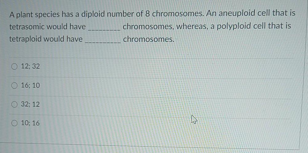 Solved A plant species has a diploid number of 8 | Chegg.com