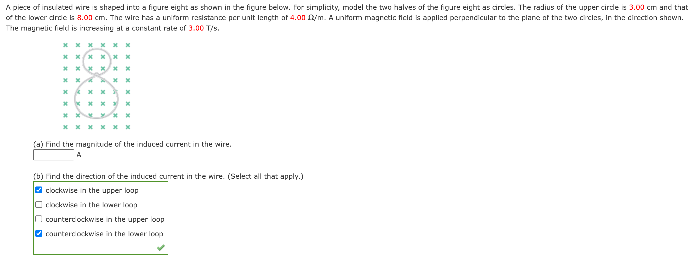 Solved A piece of insulated wire is shaped into a figure | Chegg.com