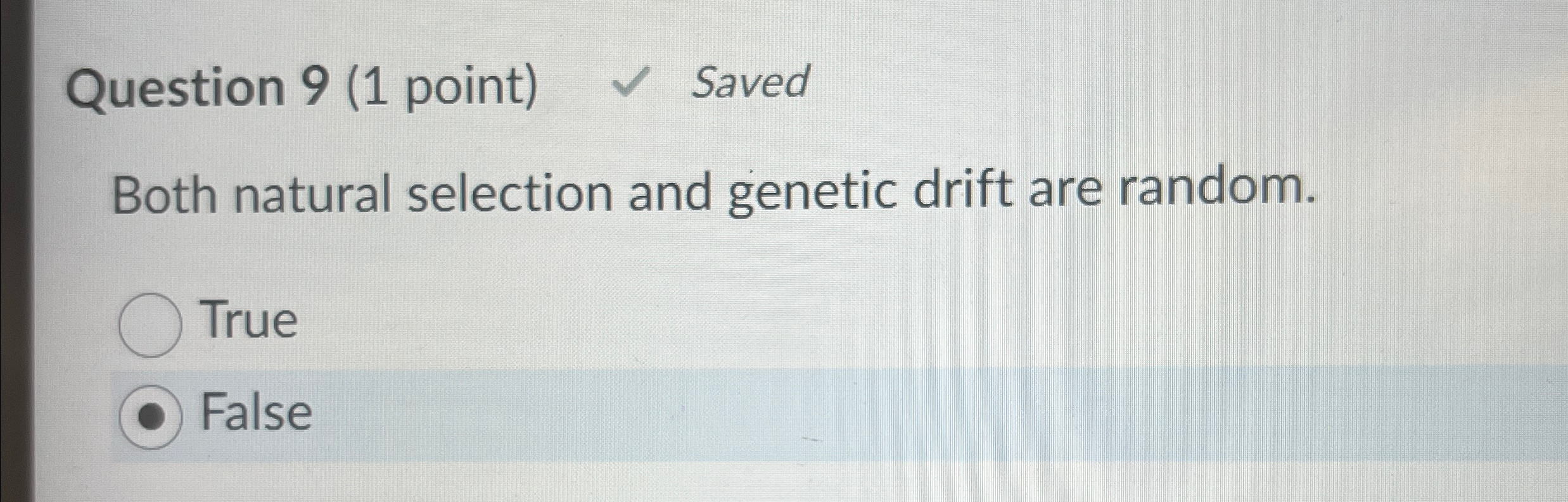 Solved Question 9 (1 ﻿point) ﻿SavedBoth natural selection | Chegg.com