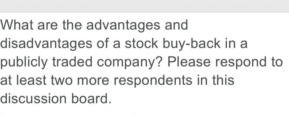 Solved What are the advantages and disadvantages of a stock | Chegg.com