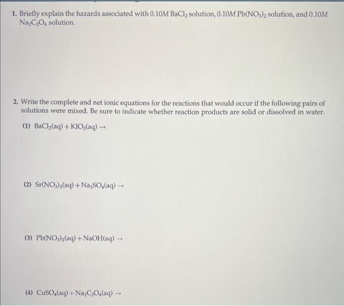 Solved 1. Briefly explain the hazards associated with | Chegg.com