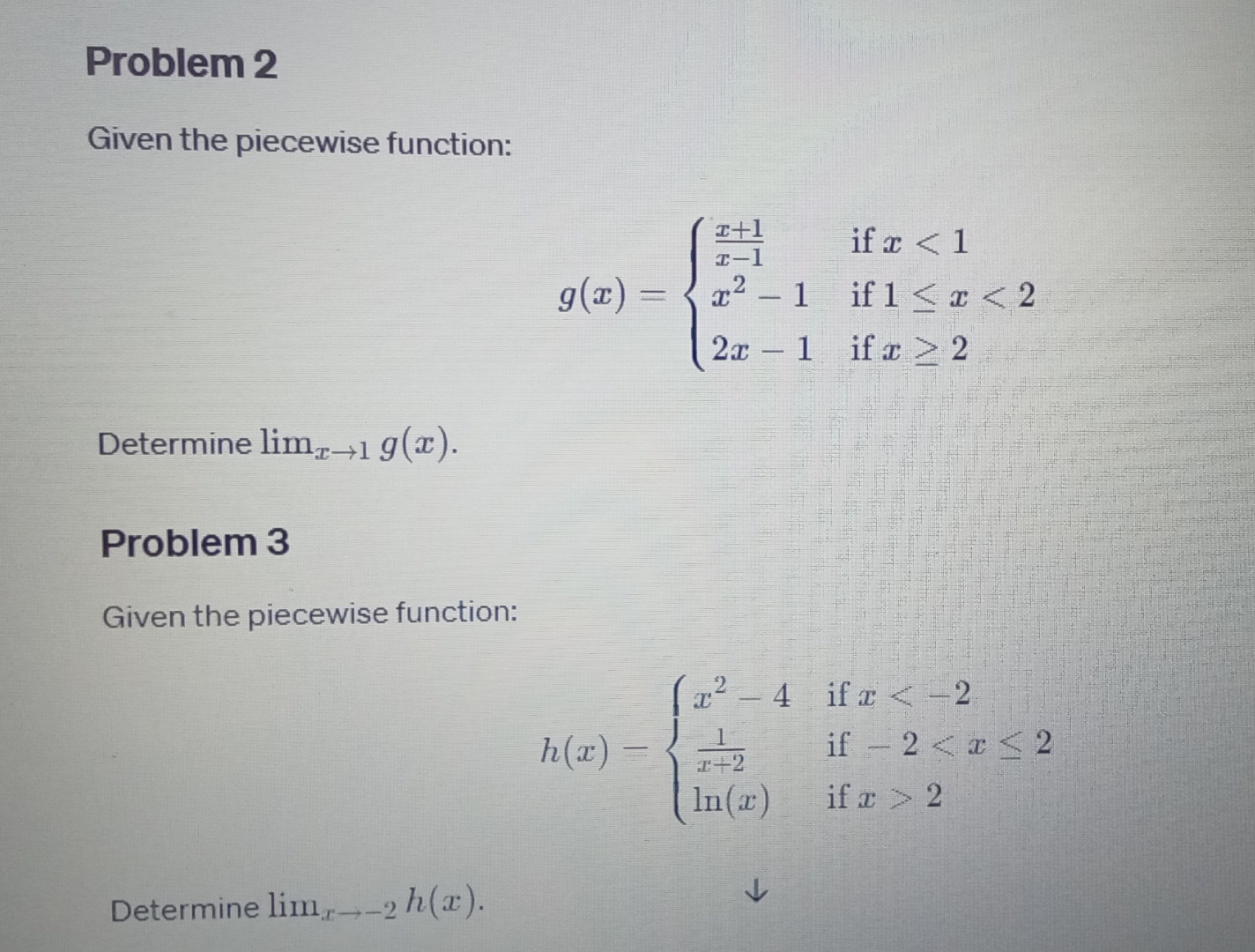 Solved Problem 2Given the piecewise | Chegg.com