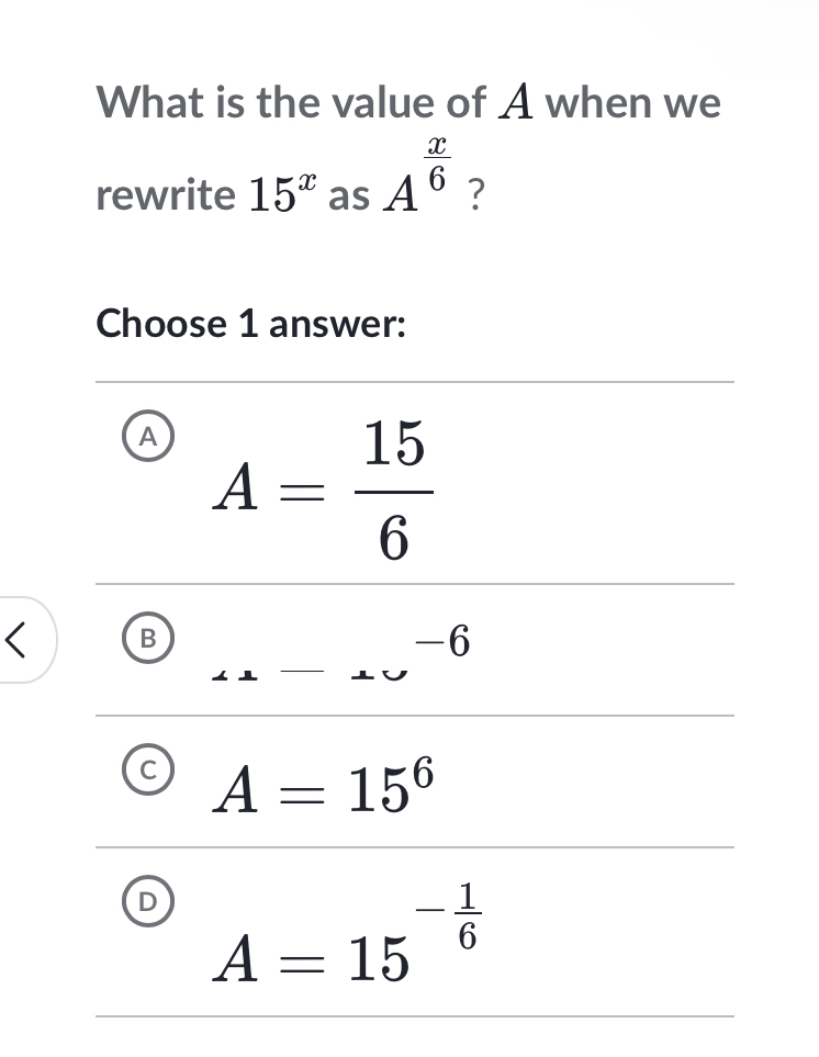 Solved What is the value of A when we rewrite 15x ﻿as | Chegg.com