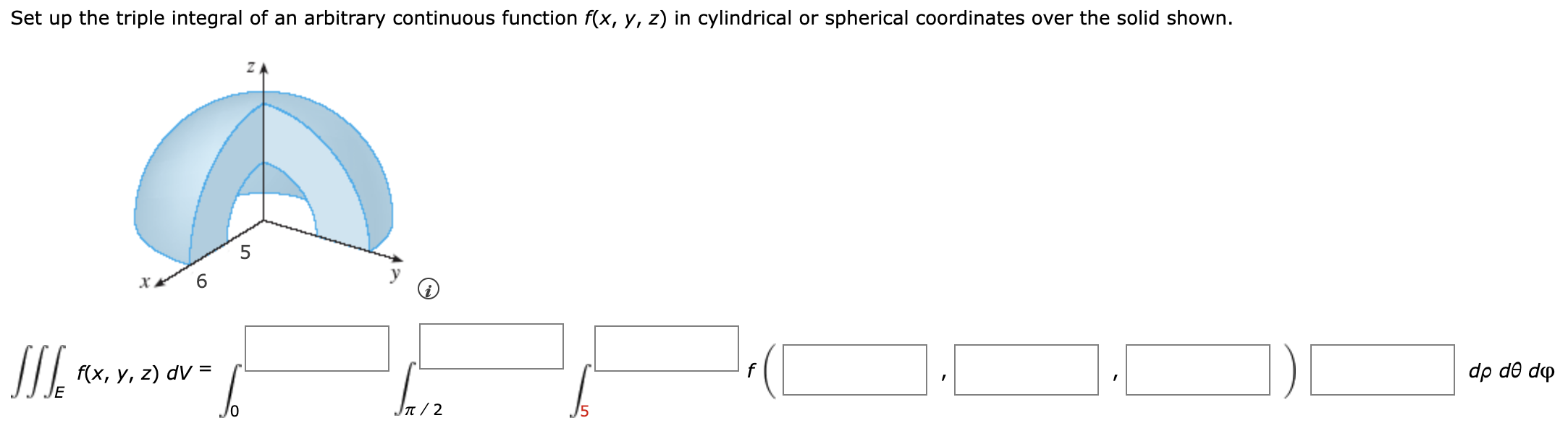 Solved Set up the triple integral of an arbitrary continuous | Chegg.com