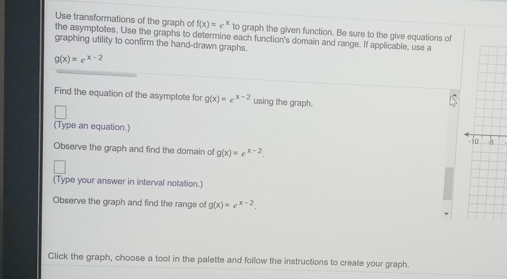 Solved Use transformations of the graph of f(x) = ex to | Chegg.com