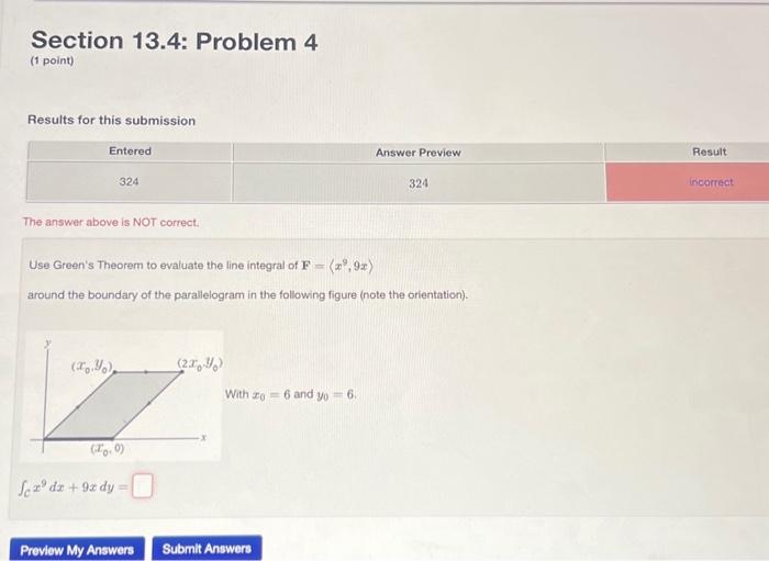 Solved Section 13.4: Problem 4 (1 point) Results for this | Chegg.com