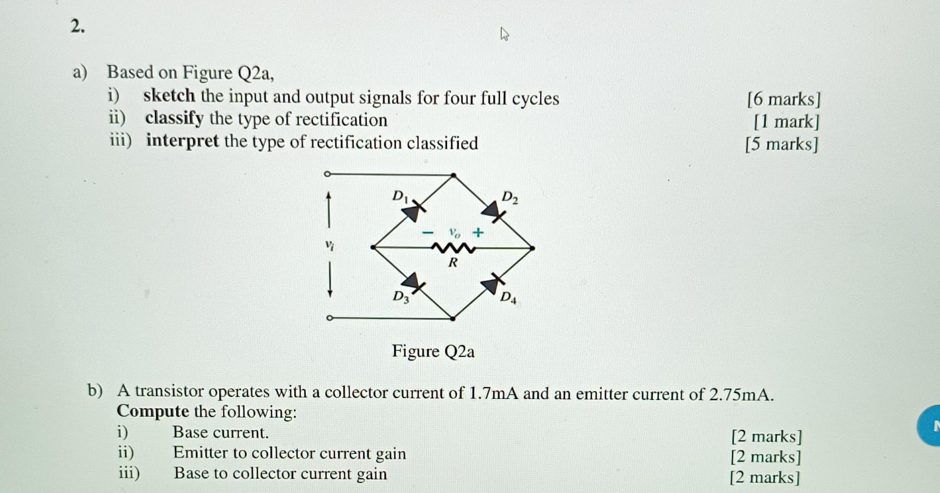 Solved a) Based on Figure Q2a, i) sketch the input and | Chegg.com