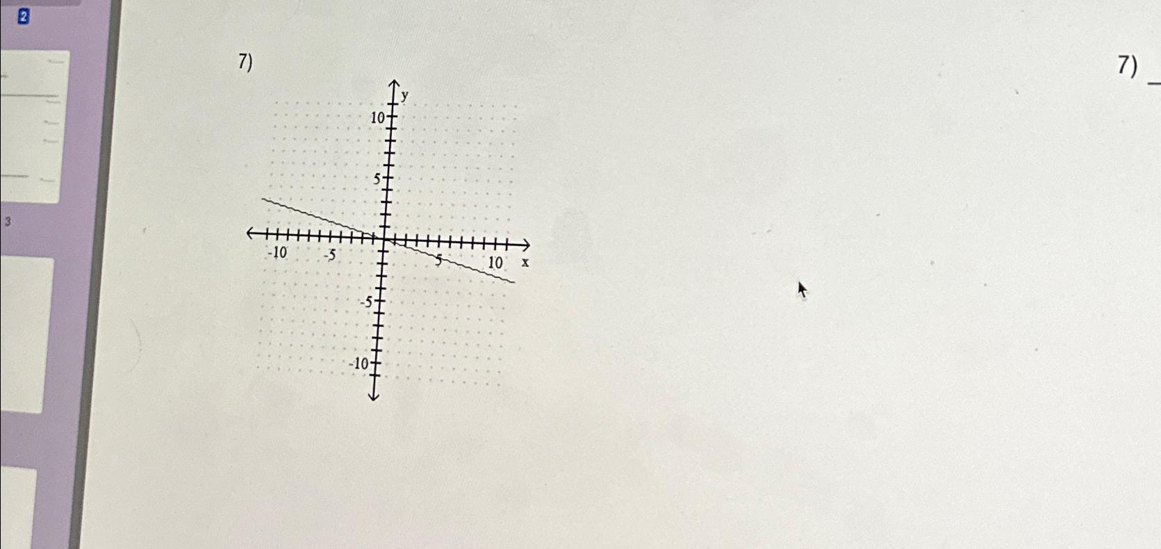 Solved (2)7)Using slope formula determine the equation of | Chegg.com