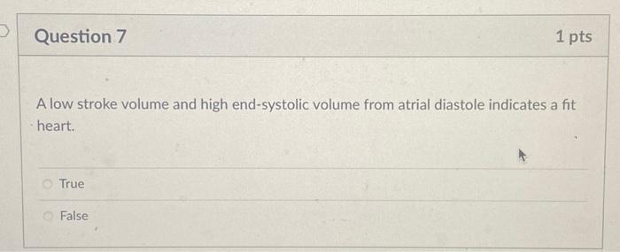 Solved A low stroke volume and high end-systolic volume from | Chegg.com