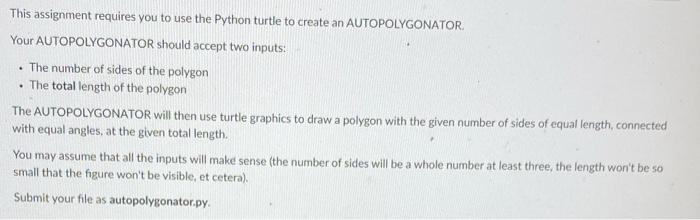 Solved This assignment requires you to use the Python turtle | Chegg.com
