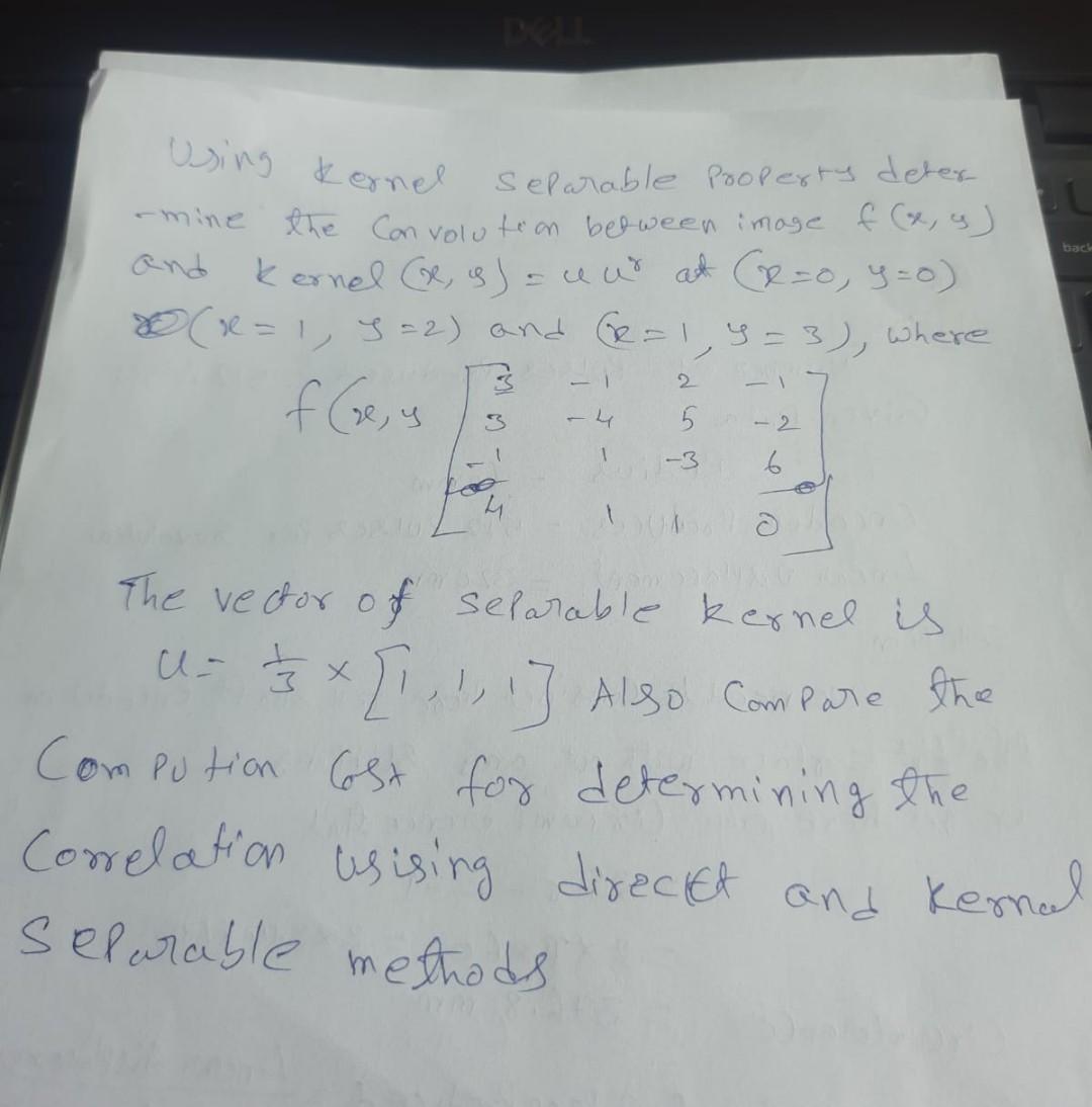 Solved Using ternel separable properts deter - mine the | Chegg.com