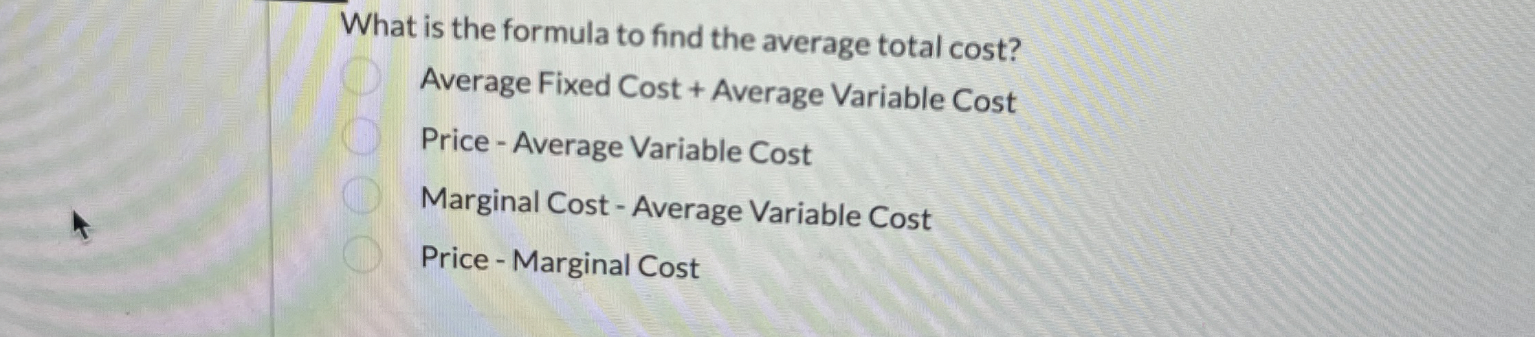 Solved What is the formula to find the average total | Chegg.com