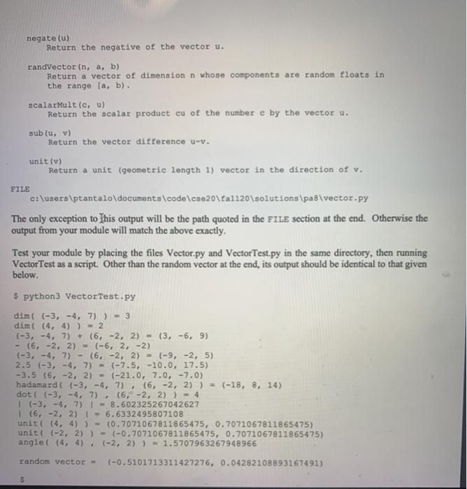 Solved The goal of this project is to write a Python module | Chegg.com