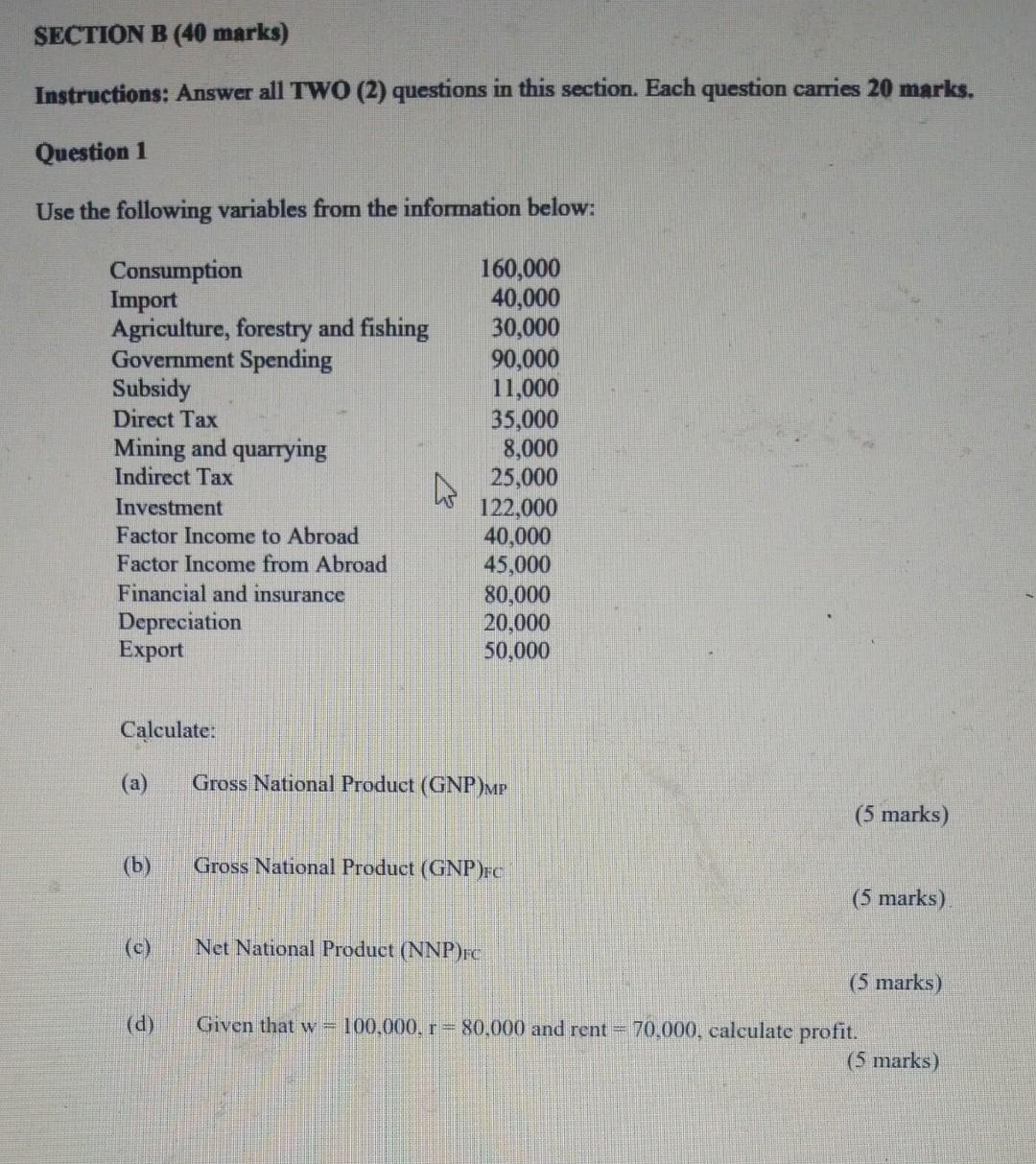 Solved Section B 40 Marks Instructions Answer All Two 2 Chegg