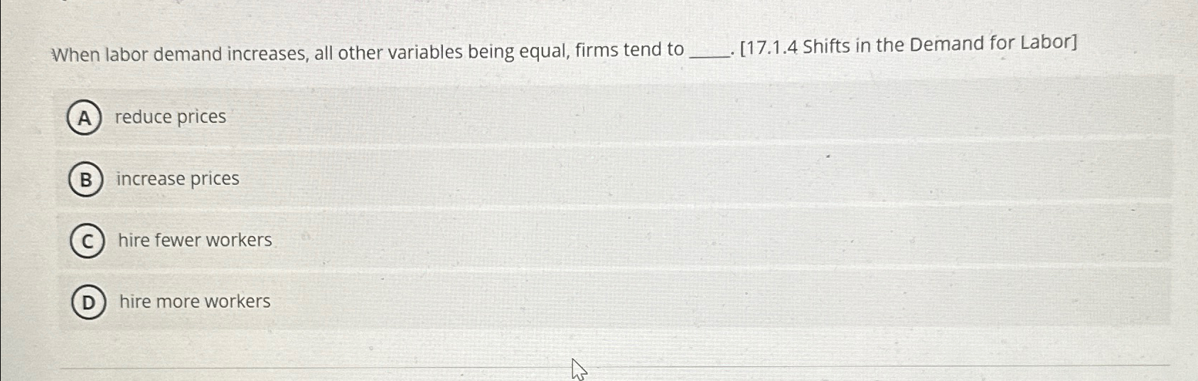 Solved When labor demand increases, all other variables | Chegg.com