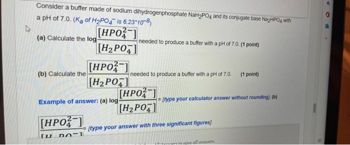 Solved Consider a buffer made of sodium dihydrogenphosphate | Chegg.com