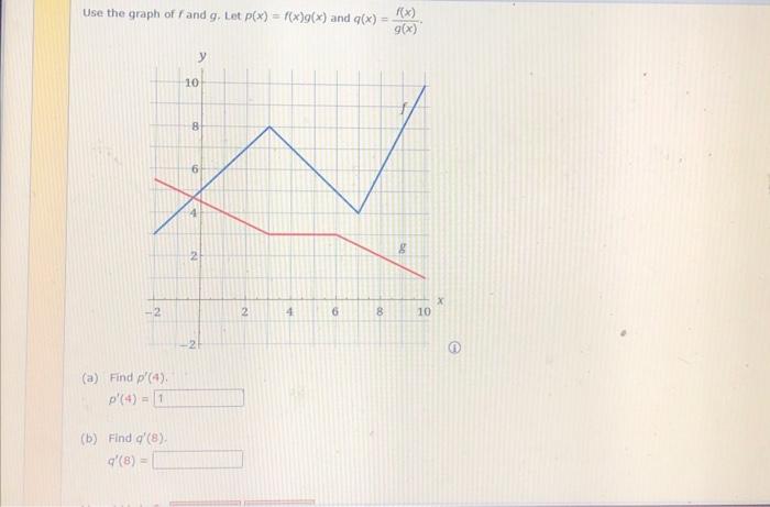 Solved Use the graph of fand g. Let p(x) = f(x)g(x) and q(x) | Chegg.com