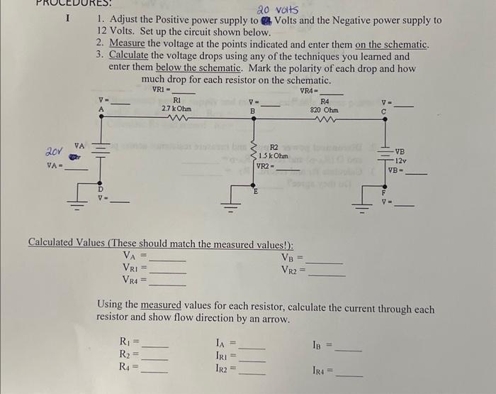 Solved calculate values using kirchhoffs law or ohms | Chegg.com