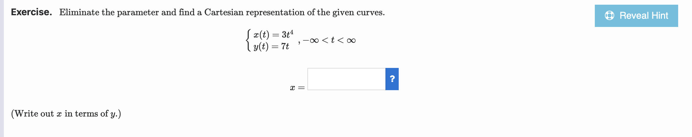 Solved Exercise. Eliminate the parameter and find a | Chegg.com