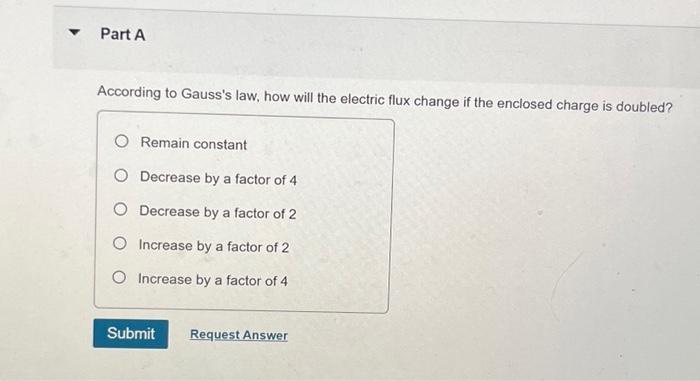 Solved According to Gauss's law, how will the electric flux | Chegg.com