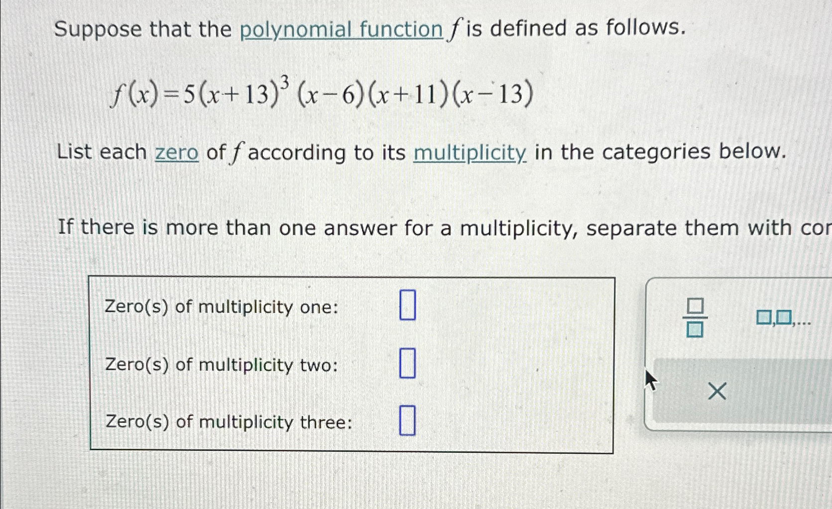 Solved Suppose that the polynomial function f ﻿is defined as | Chegg.com