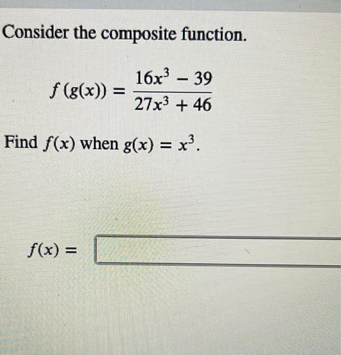 Solved Consider the composite function. | Chegg.com