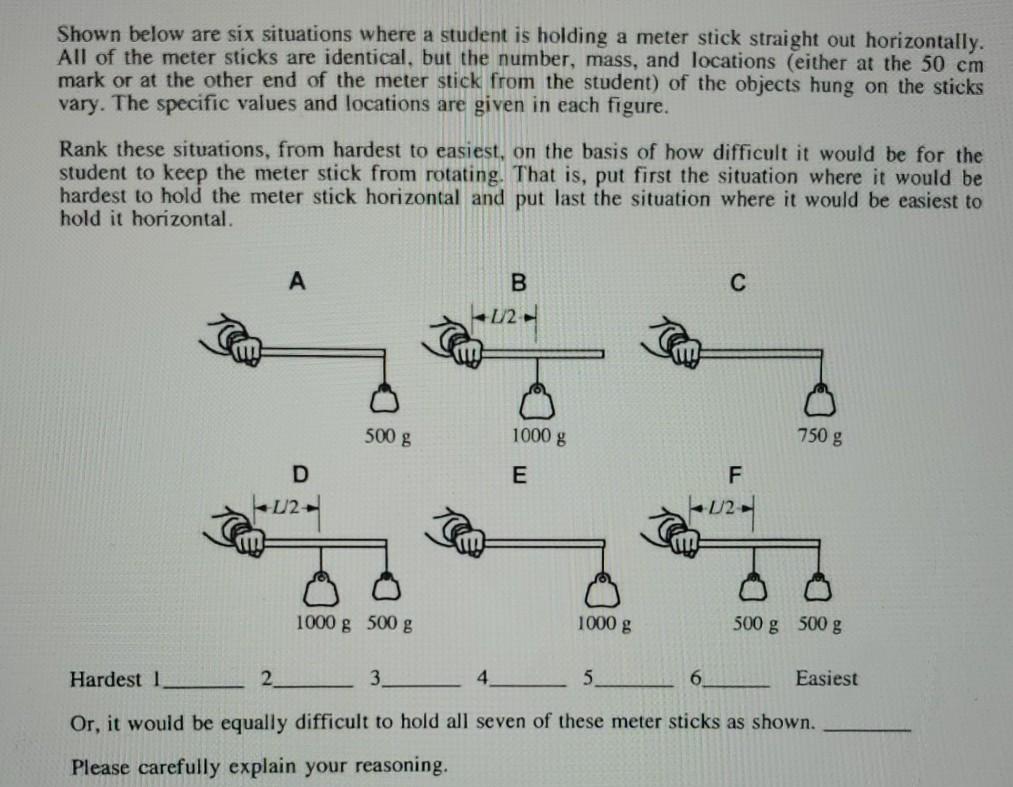Solved Shown below are six situations where a student is | Chegg.com