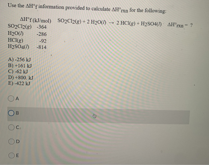 Solved Use the AHºf information provided to calculate AH°rxn | Chegg.com