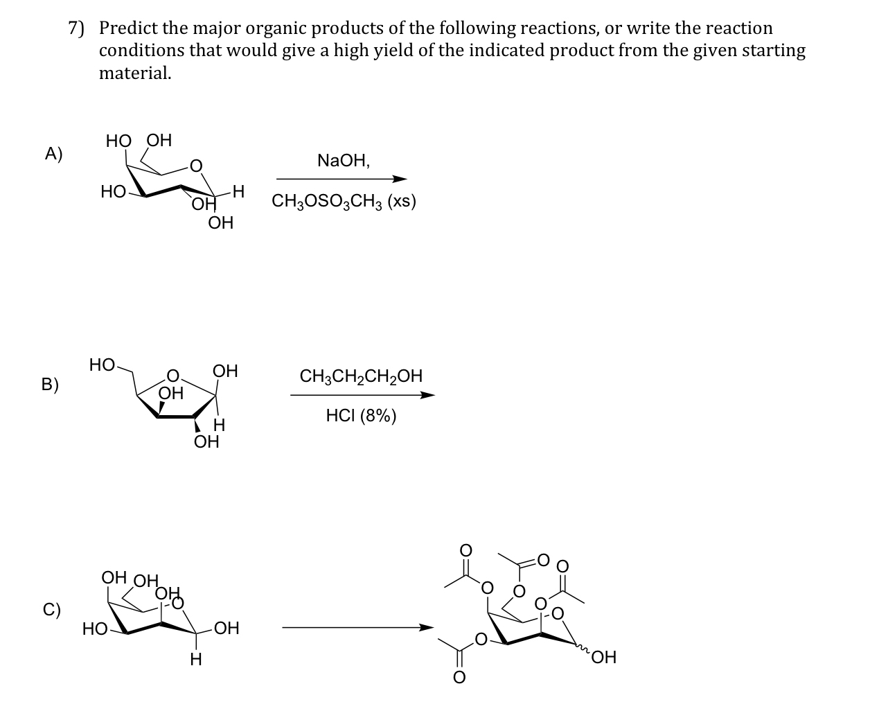 Solved Please Draw the products for these reactions and the | Chegg.com