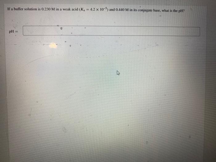 Solved If a buffer solution is 0.230 M in a weak acid (K. = | Chegg.com