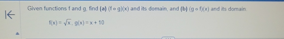 Solved Given functions f ﻿and g, ﻿find (a)(f@g)(x) ﻿and its | Chegg.com