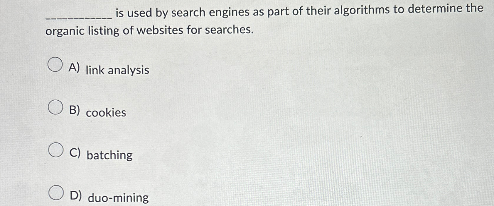 Solved is used by search engines as part of their algorithms | Chegg.com