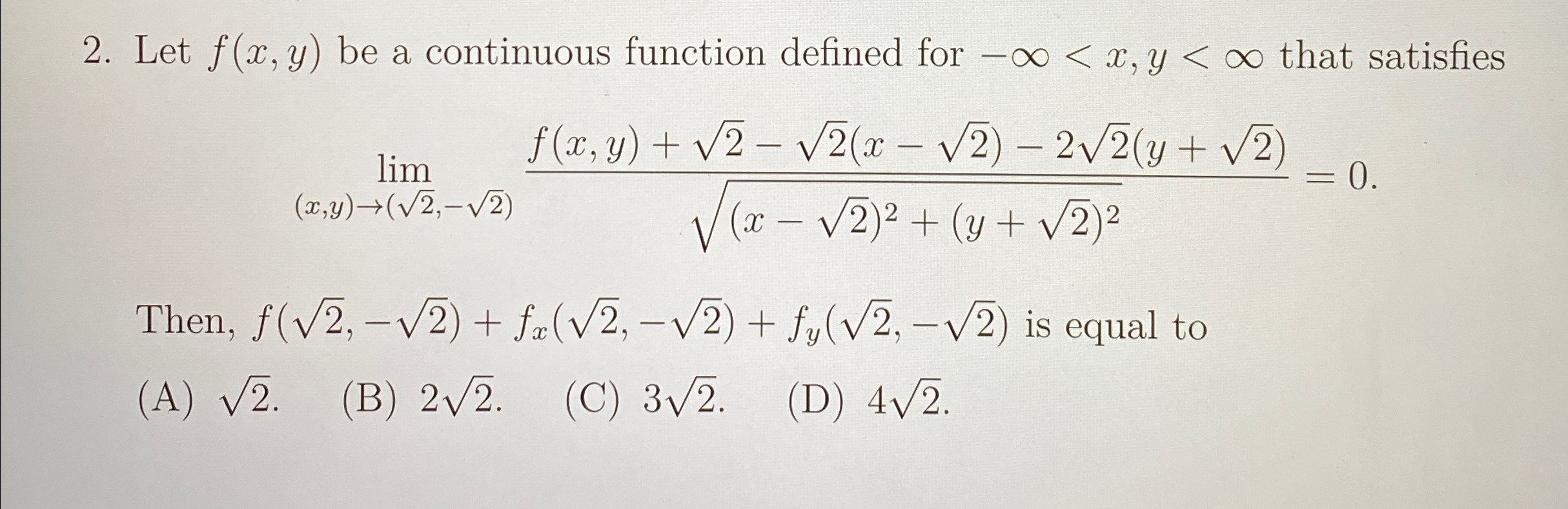Solved Let f(x,y) ﻿be a continuous function defined for | Chegg.com