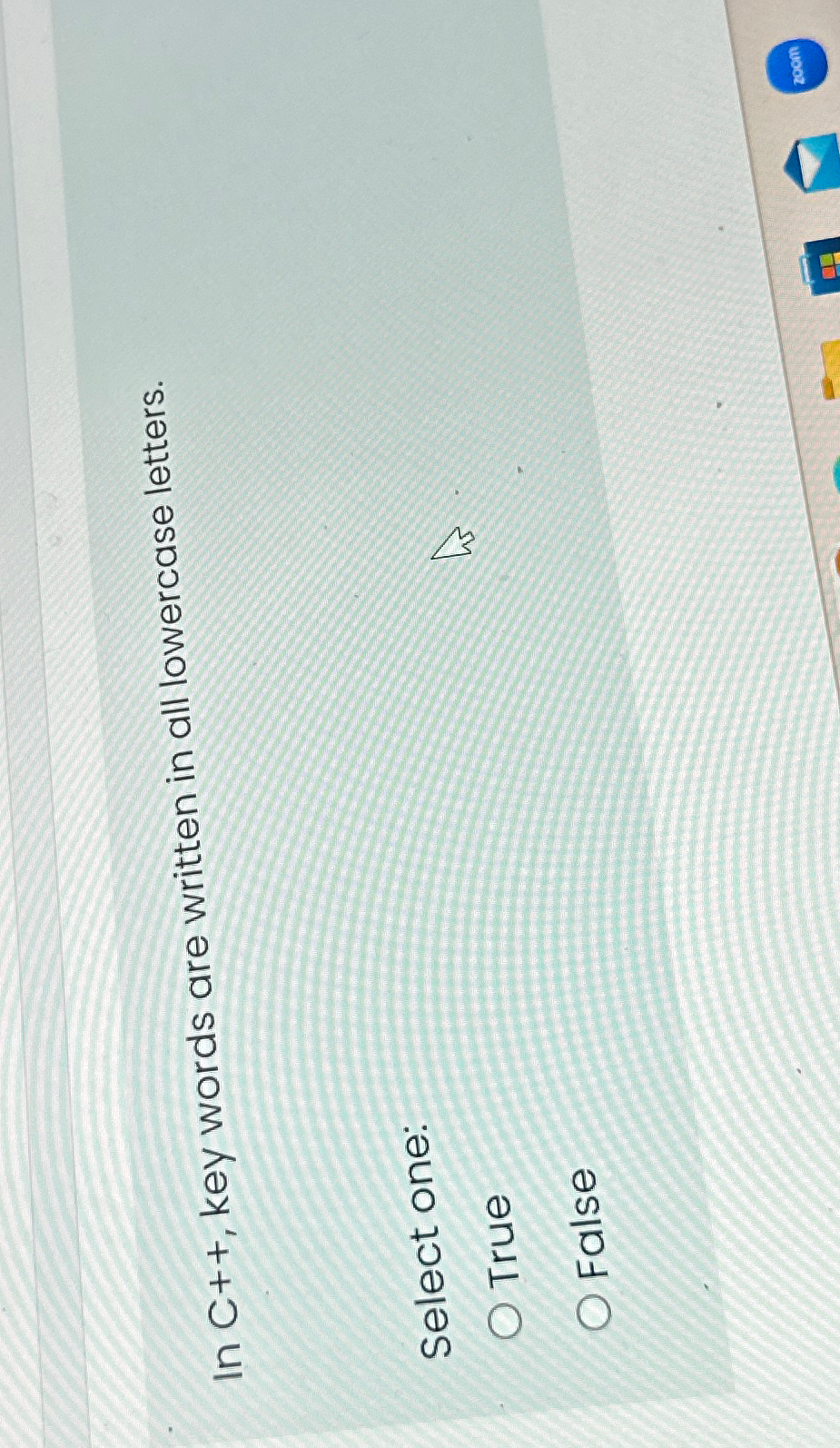 Solved In C++, ﻿key words are written in all lowercase | Chegg.com