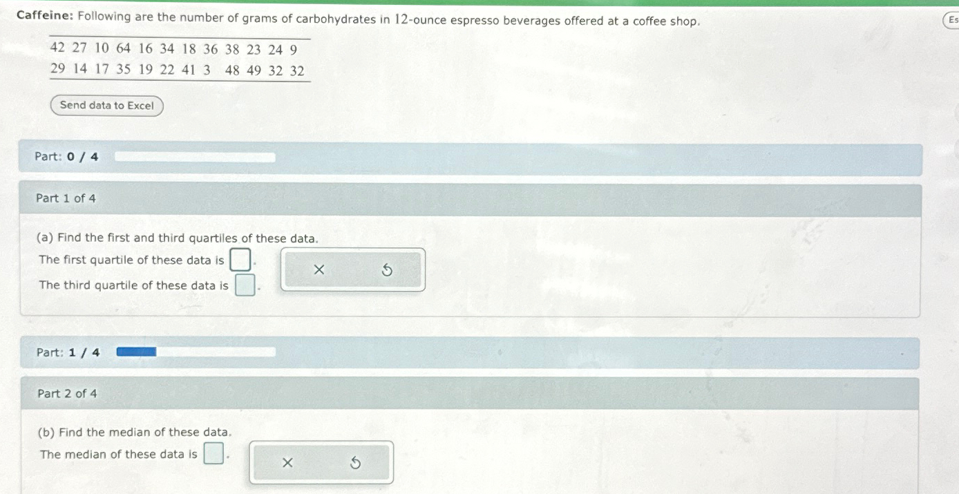 Solved Caffeine: Following are the number of grams of | Chegg.com