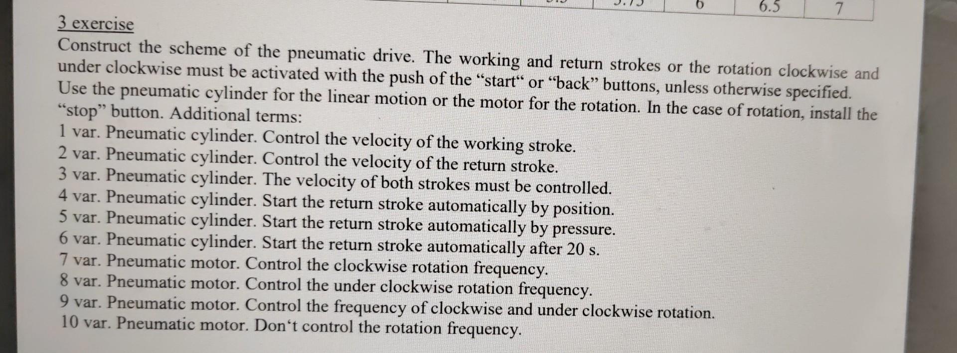 Solved 3 exercise Construct the scheme of the pneumatic | Chegg.com
